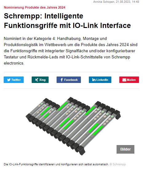 Nominierung zum Produkt des Jahres 2024 - Schrempp electronic GmbH